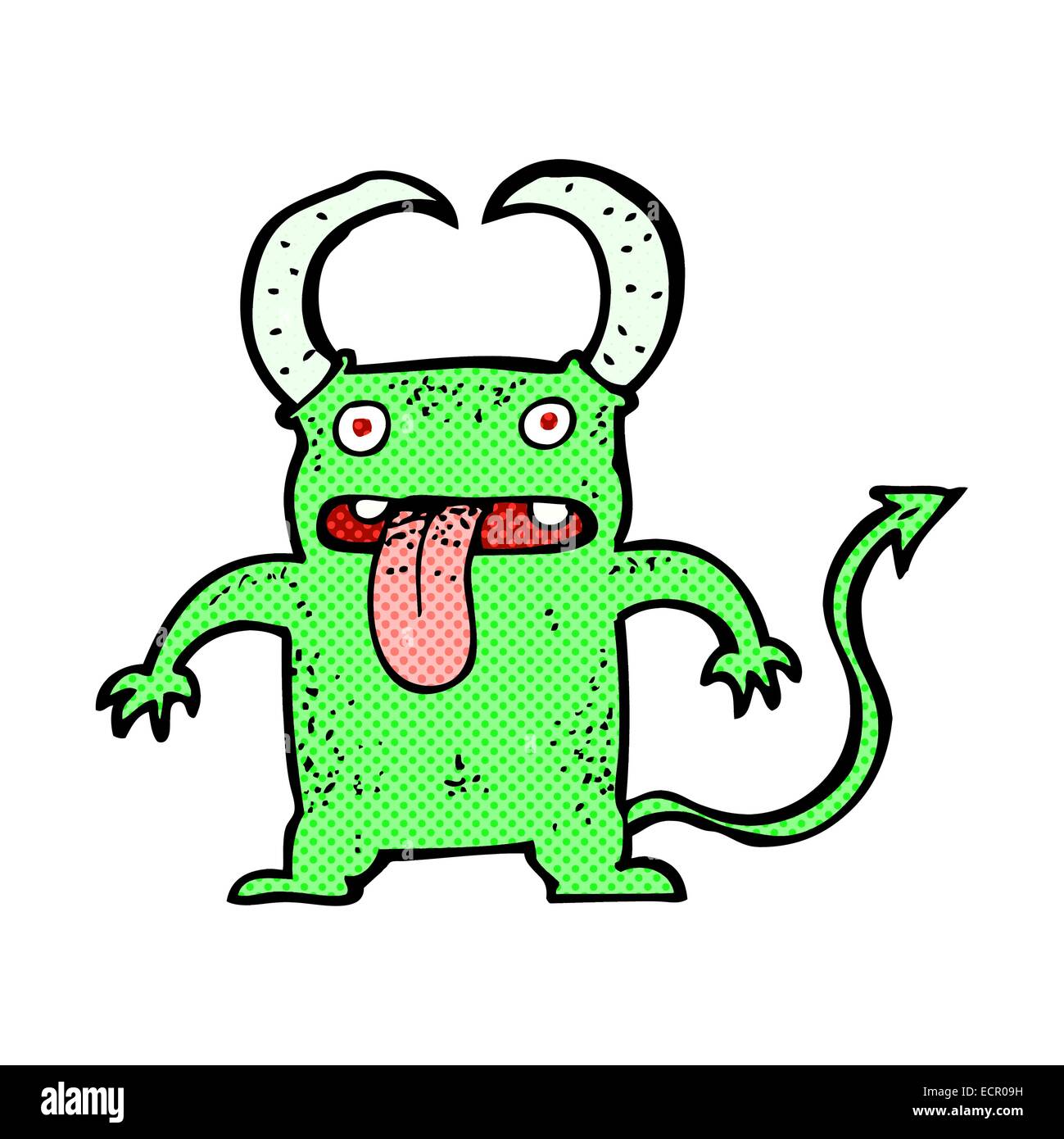 retro comic book style cartoon little devil Stock Vector Image & Art ...