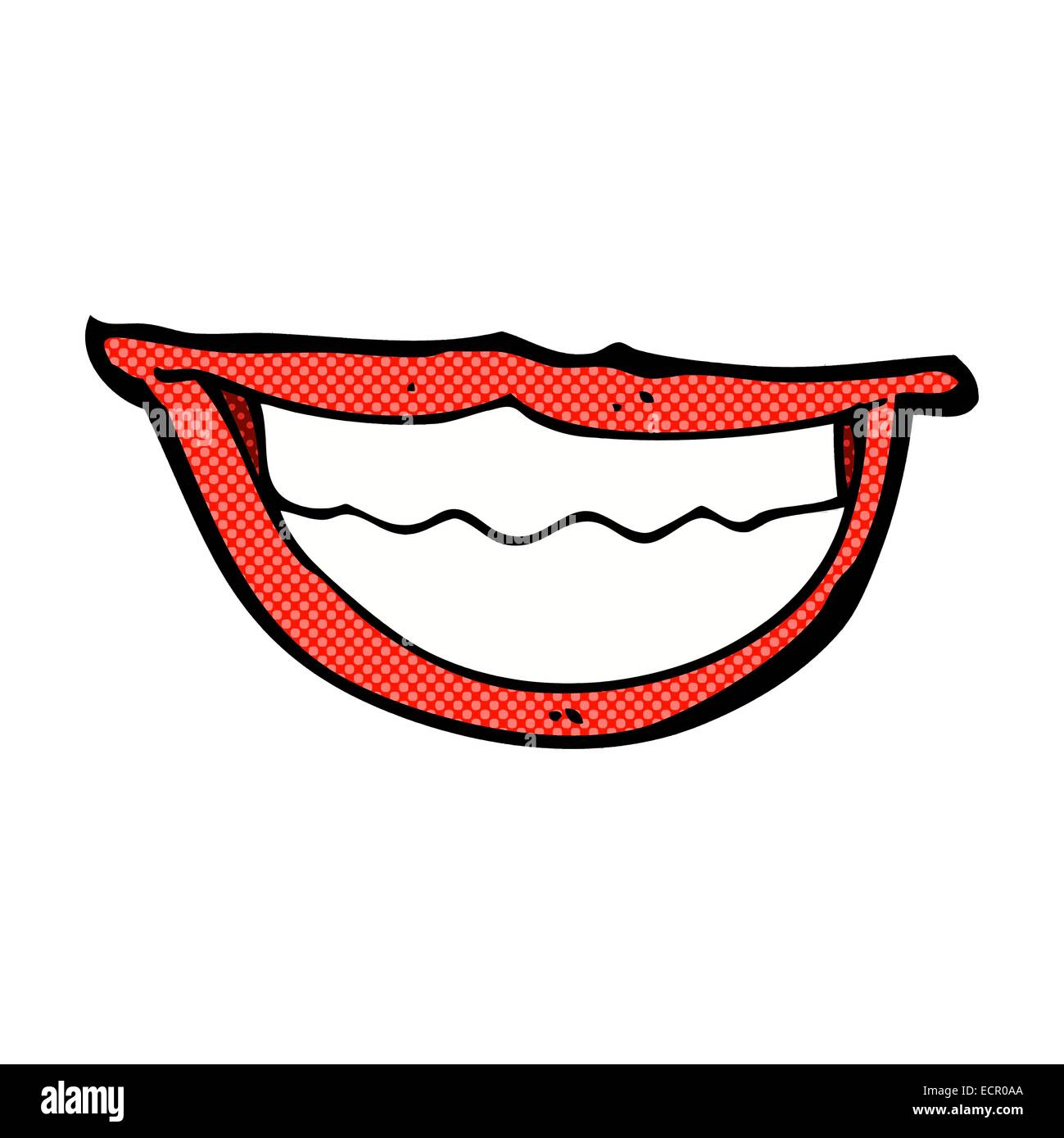 retro comic book style cartoon grinning mouth Stock Vector Image & Art ...