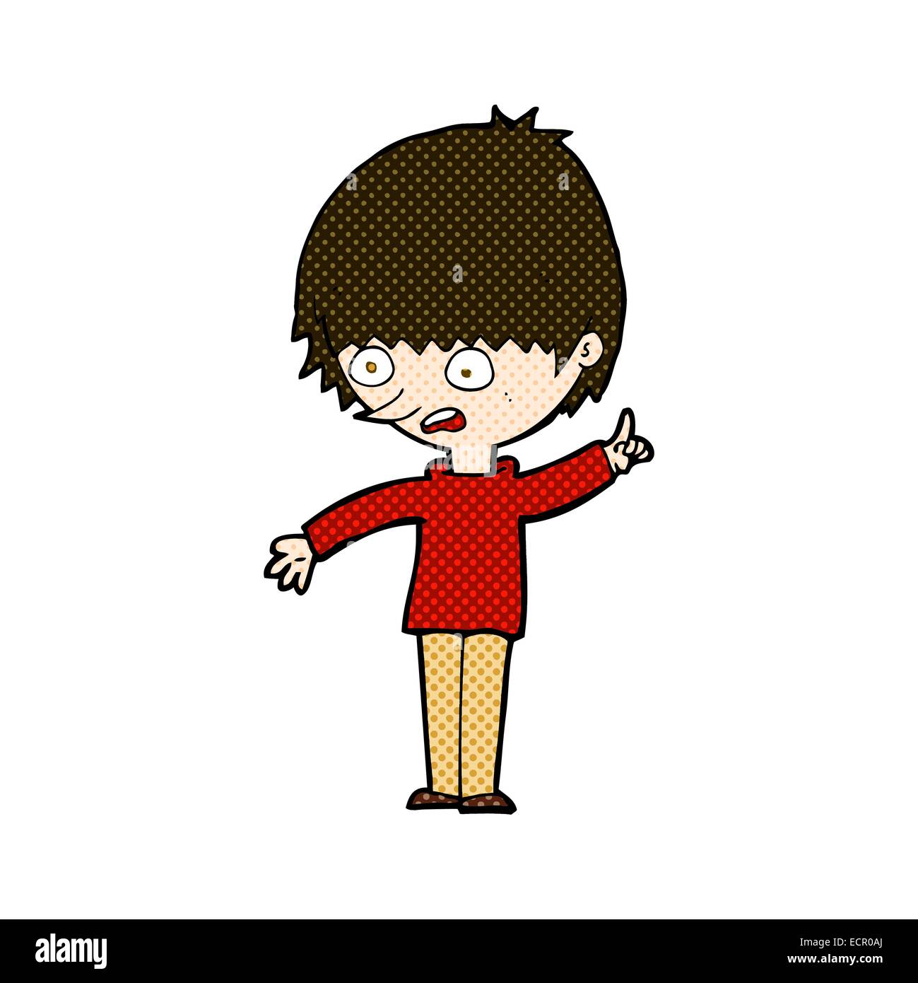 retro comic book style cartoon boy with question Stock Vector Image ...
