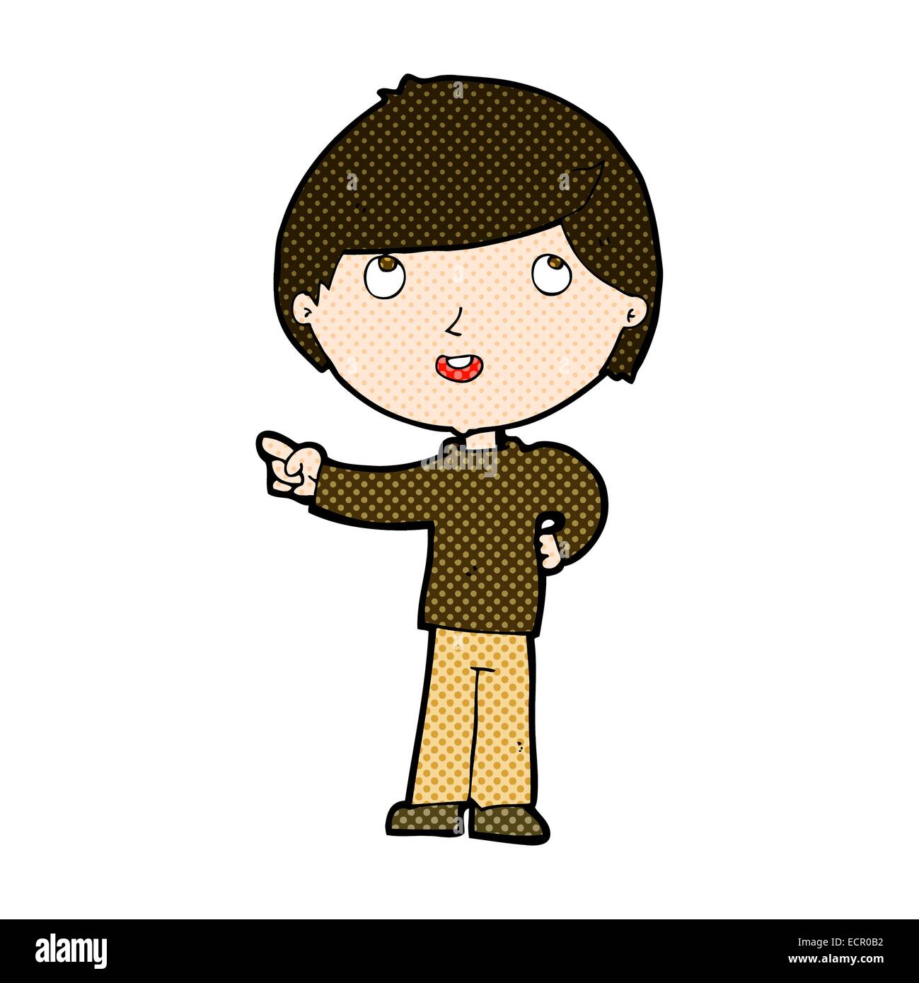 retro comic book style cartoon boy pointing Stock Vector Image & Art ...
