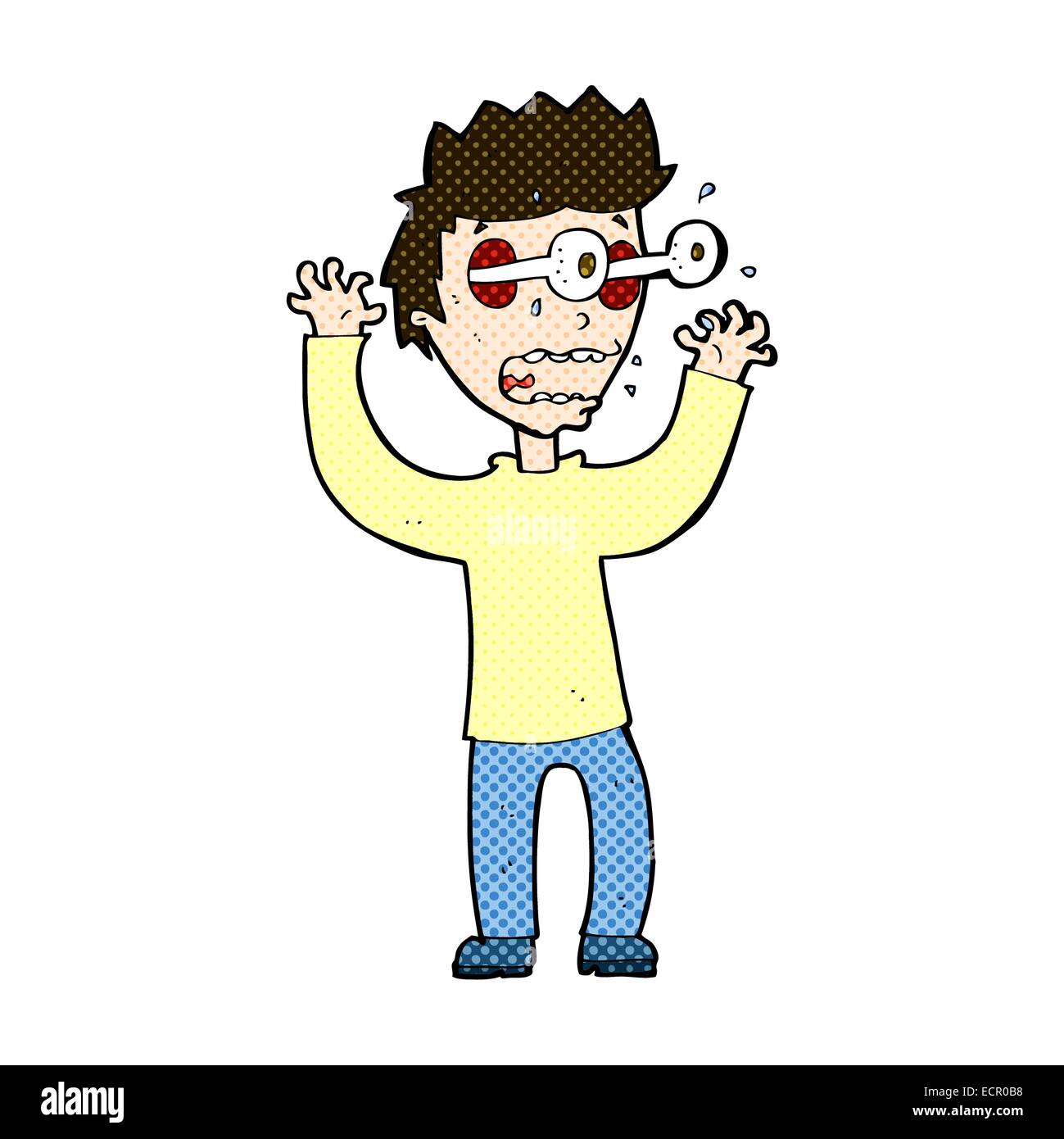 retro comic book style cartoon terrified man Stock Vector Image & Art ...