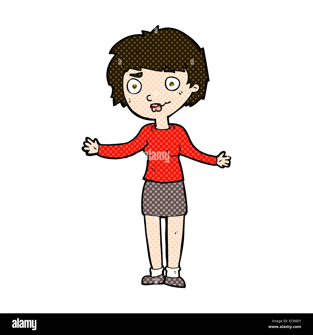 retro comic book style cartoon confused woman Stock Vector Image & Art ...