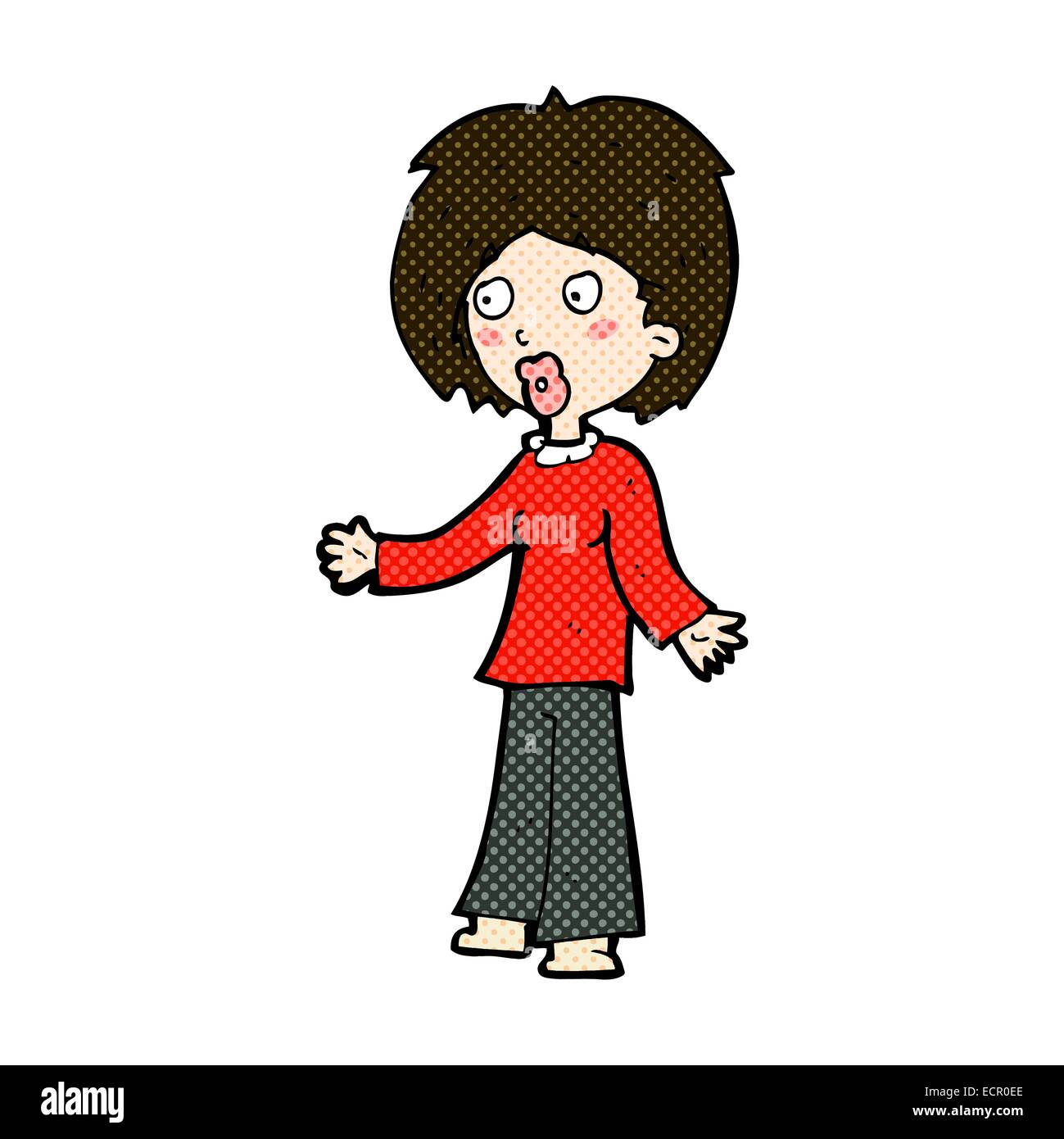 retro comic book style cartoon surprised woman Stock Vector Image & Art ...