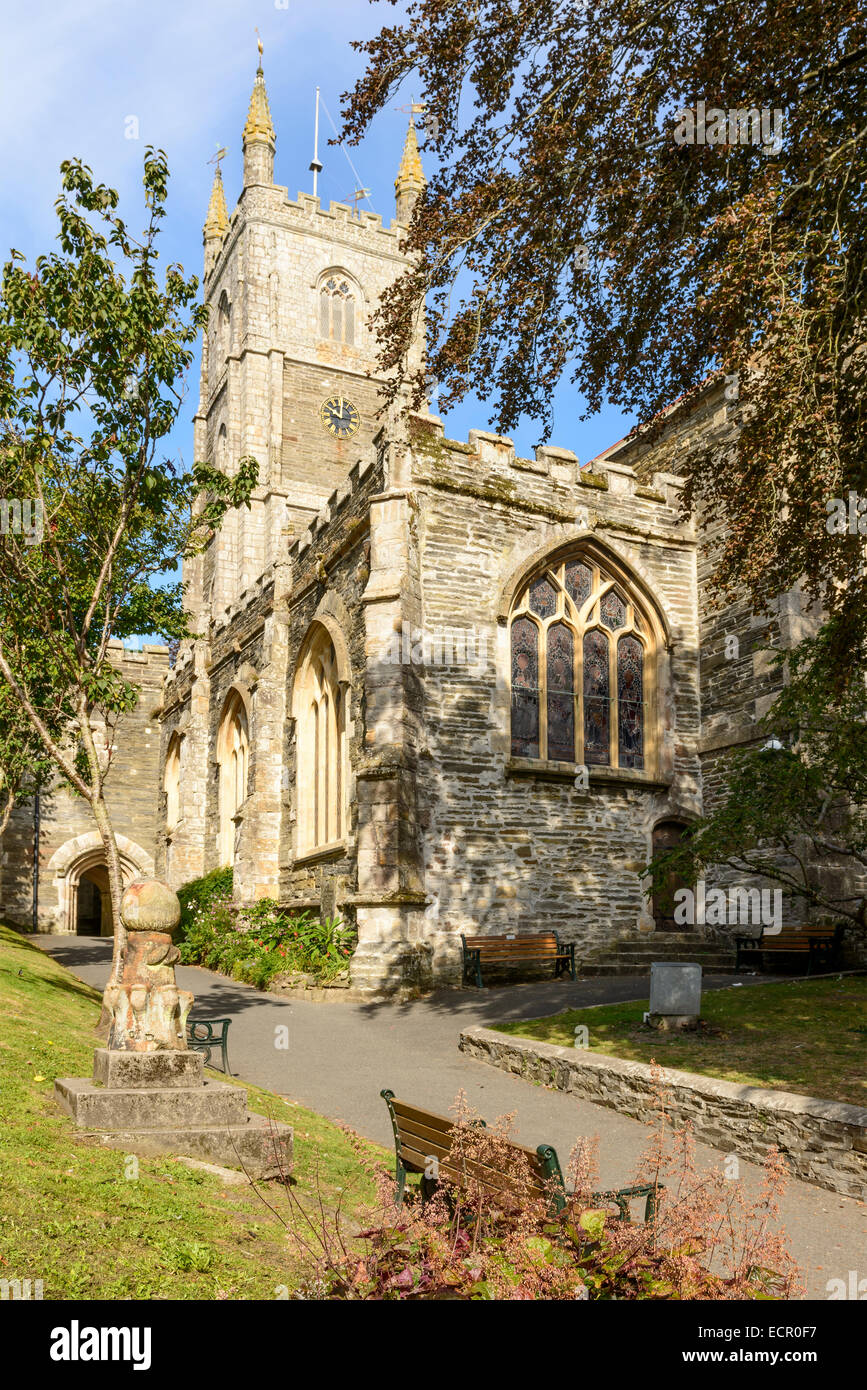view of ancient stone church in small touristic village on southern ...