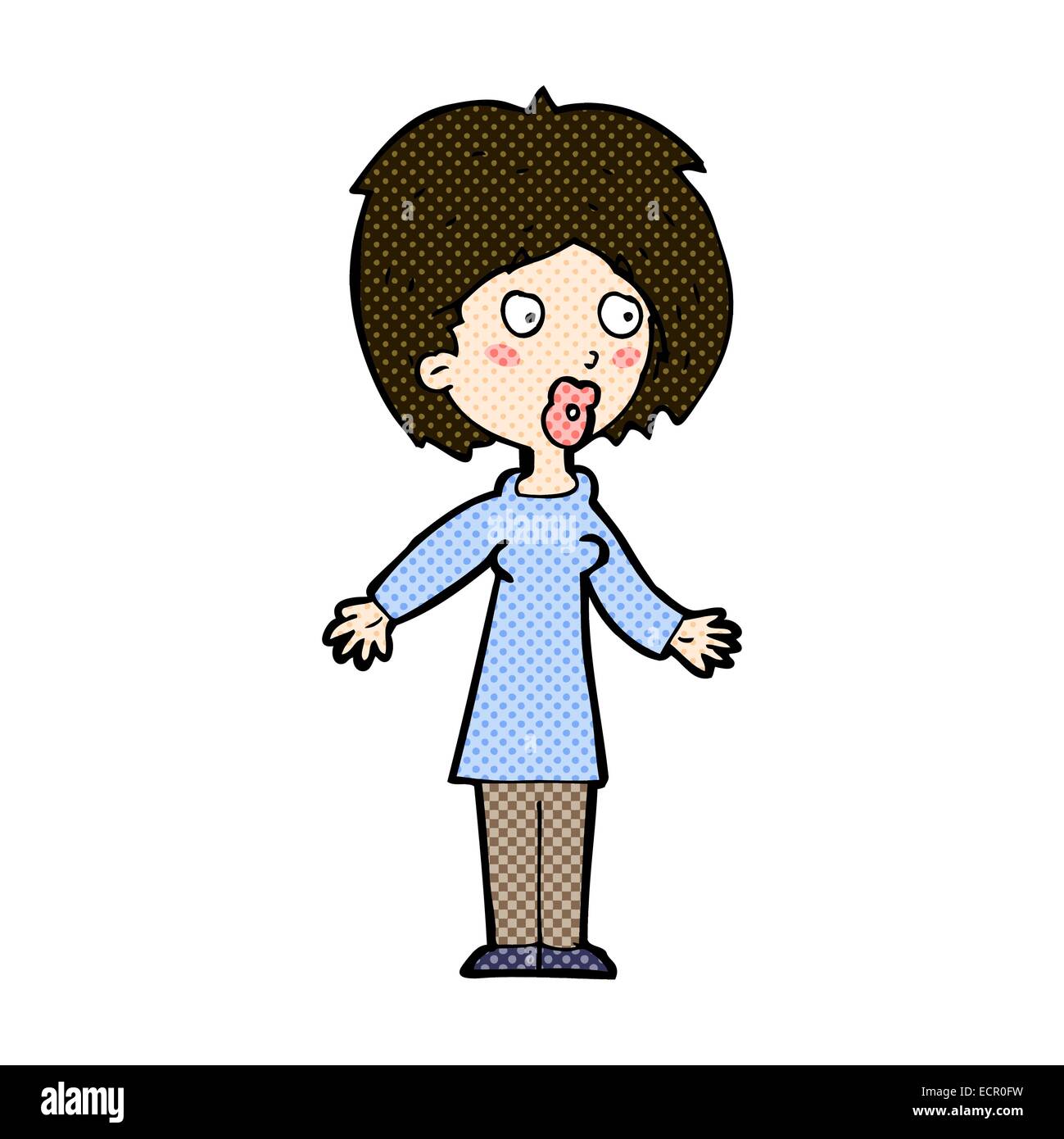 retro comic book style cartoon surprised woman Stock Vector Image & Art ...