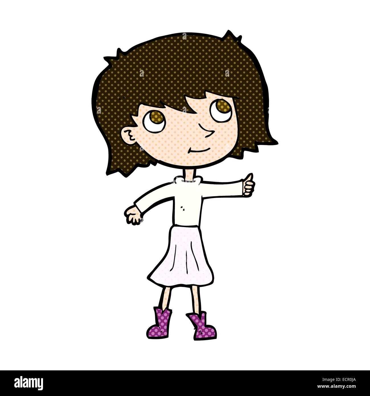 retro comic book style cartoon happy girl Stock Vector Image & Art - Alamy