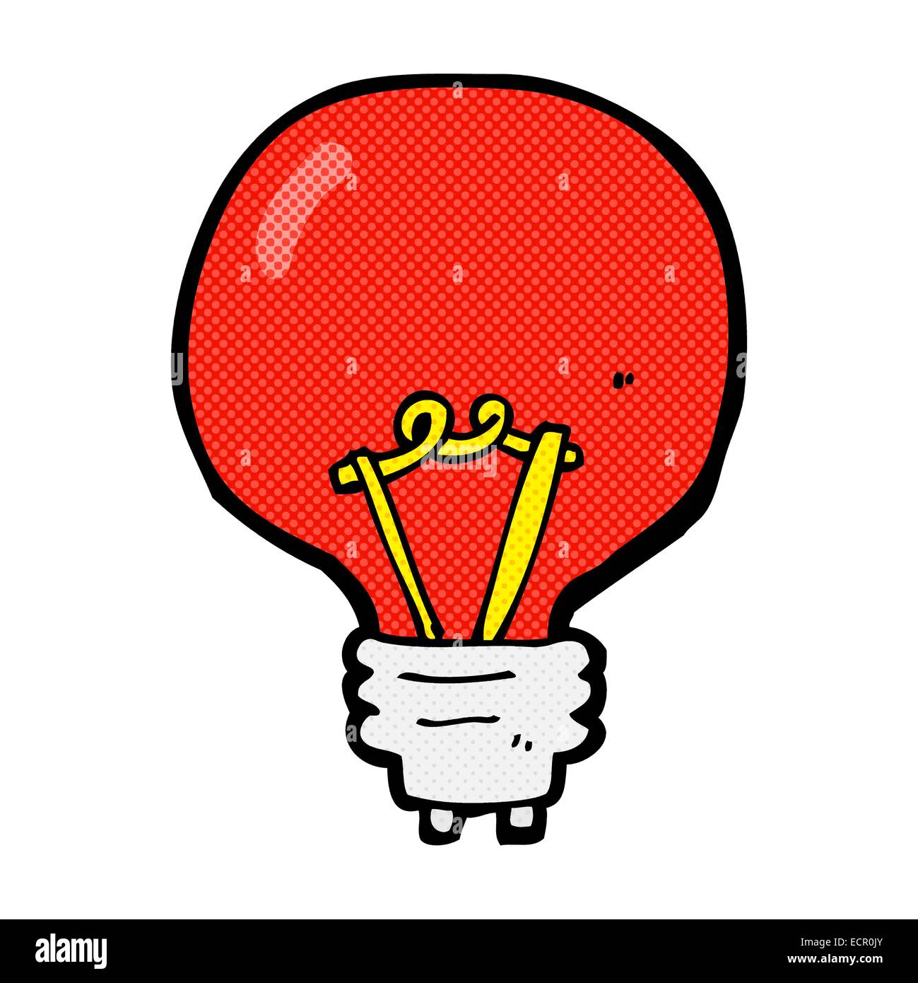 retro comic book style cartoon red light bulb Stock Vector Image & Art ...
