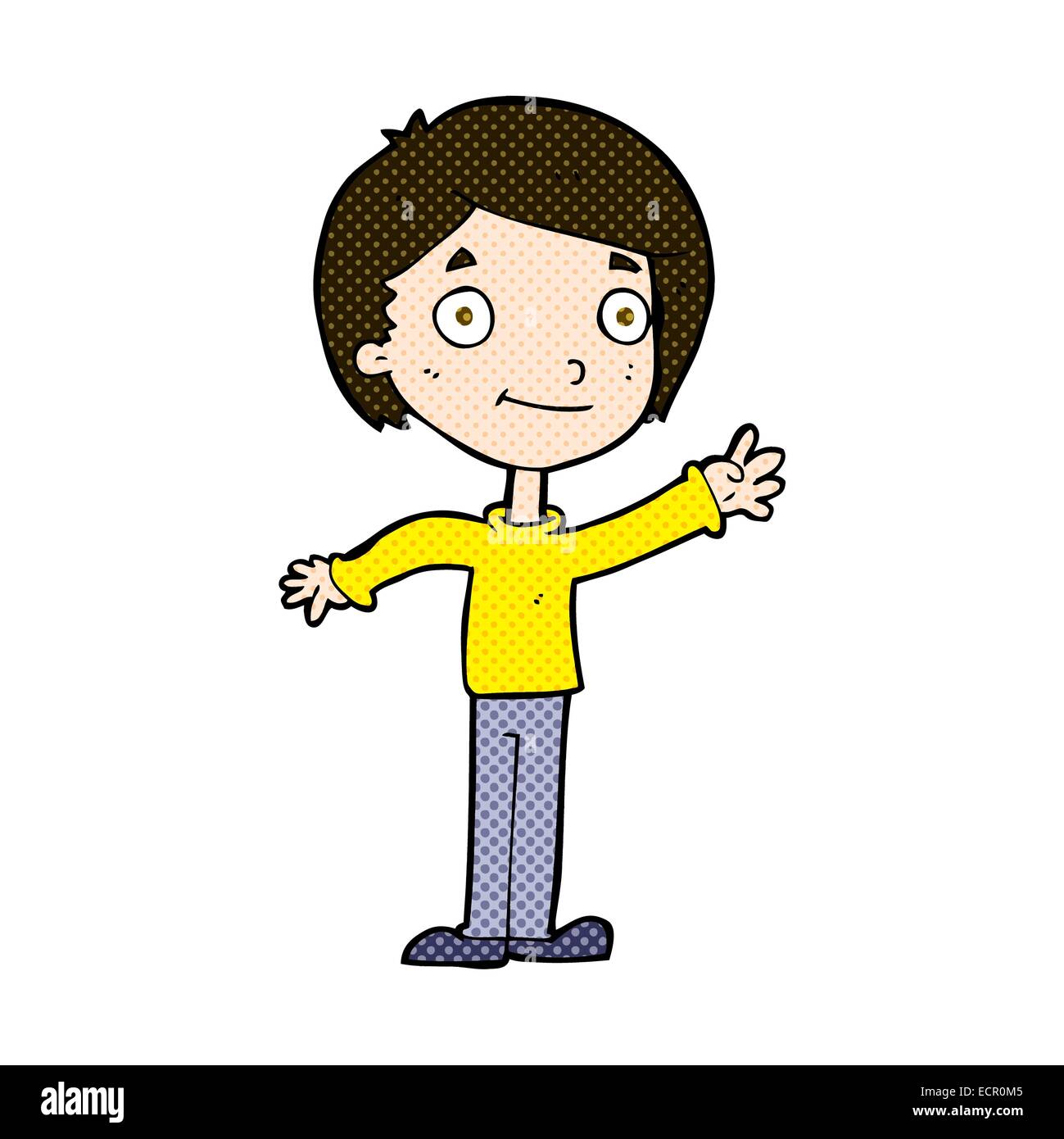 retro comic book style cartoon happy boy Stock Vector Image & Art - Alamy