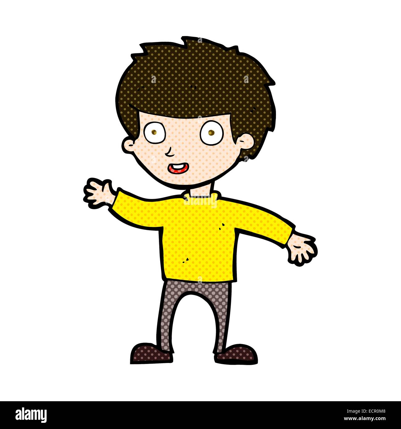 retro comic book style cartoon happy boy Stock Vector Image & Art - Alamy