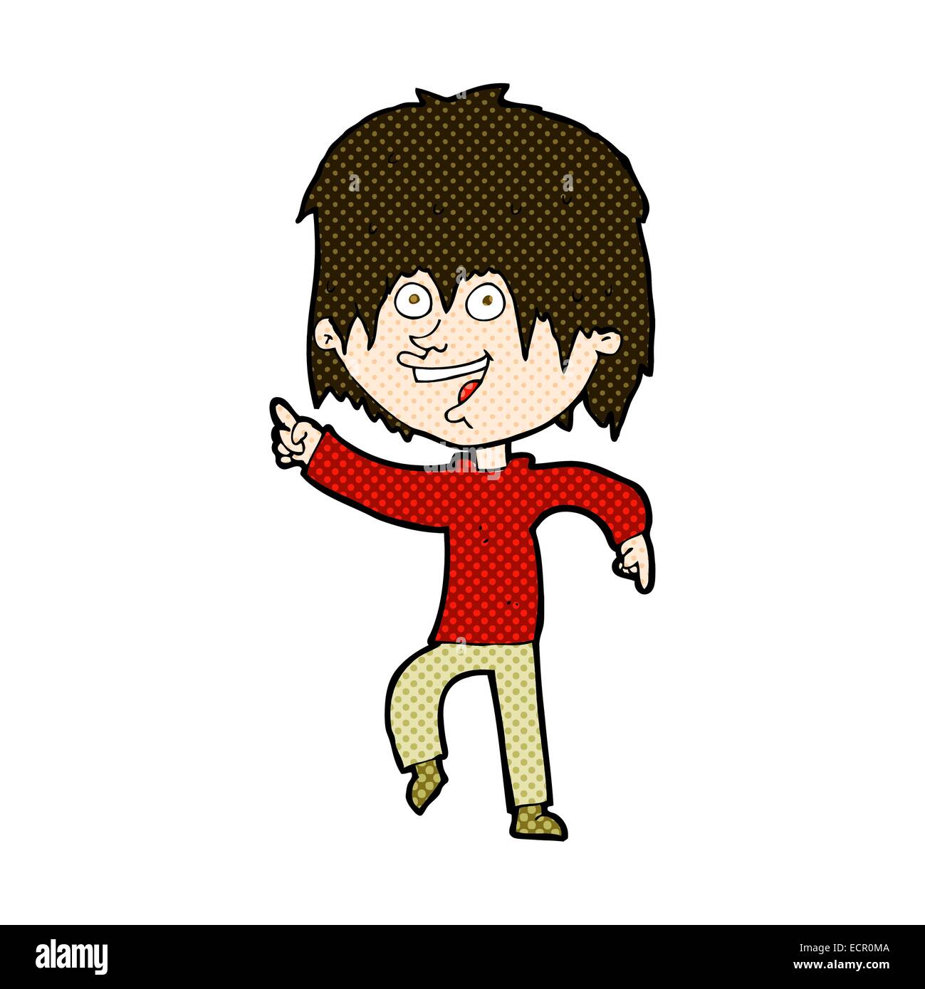 retro comic book style cartoon happy boy Stock Vector Image & Art - Alamy