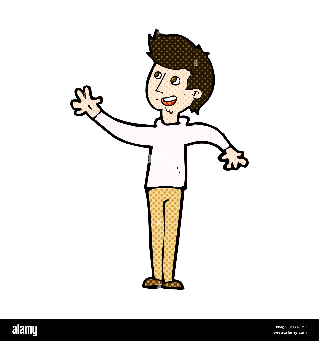 retro comic book style cartoon man waving Stock Vector Image & Art - Alamy