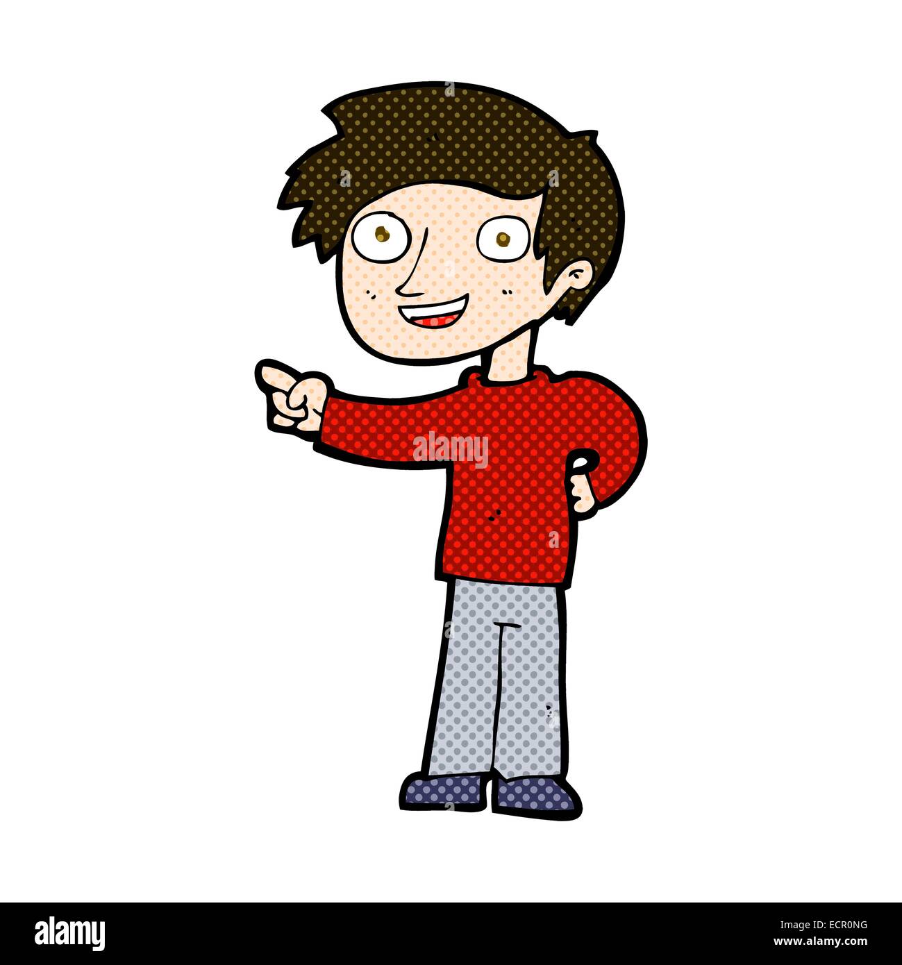 retro comic book style cartoon man pointing Stock Vector Image & Art ...