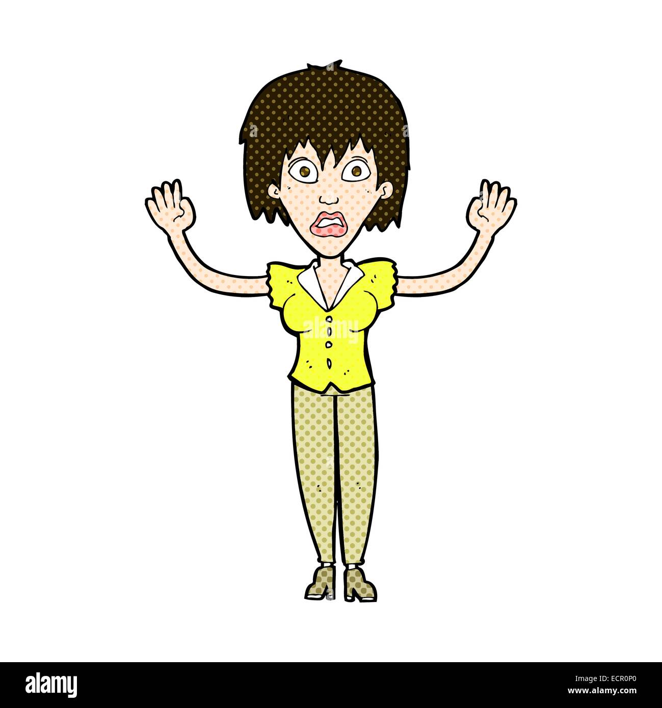 retro comic book style cartoon woman stressing out Stock Vector Image ...