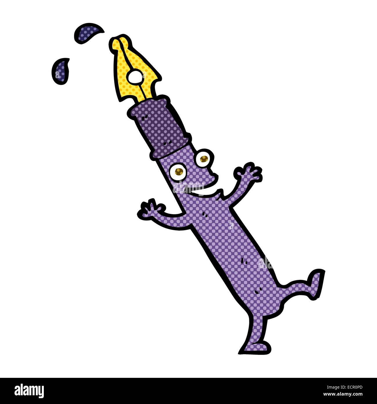 retro comic book style cartoon pen character Stock Vector Image & Art ...