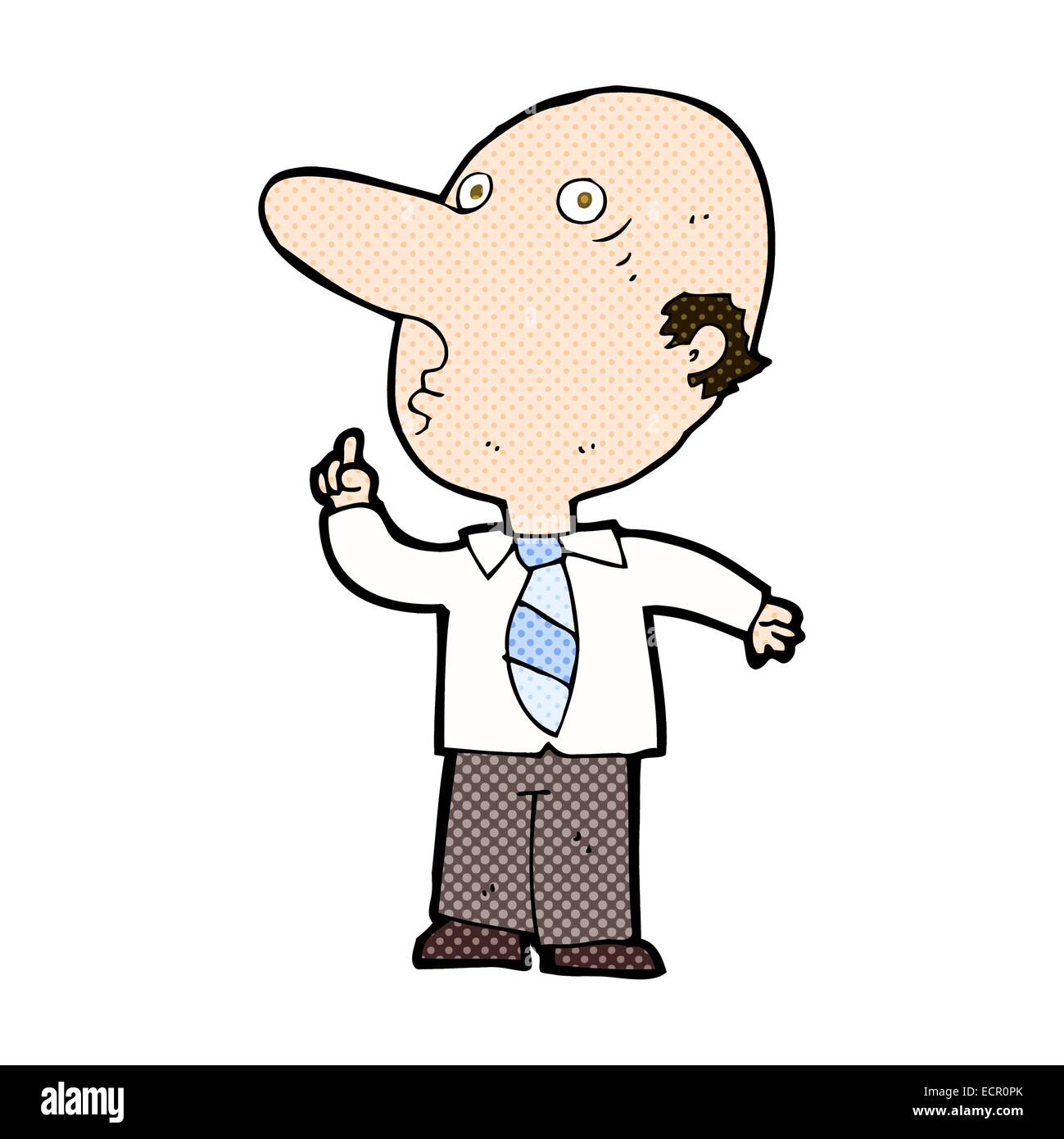 retro comic book style cartoon bald man asking question Stock Vector ...