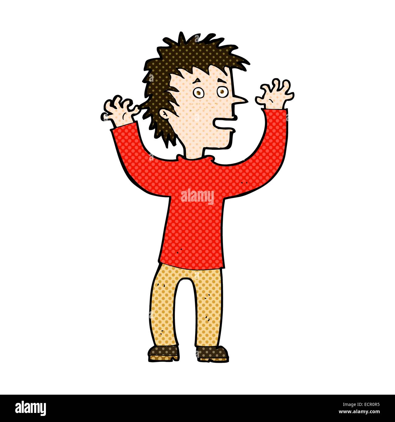 retro comic book style cartoon excited boy Stock Vector Image & Art - Alamy