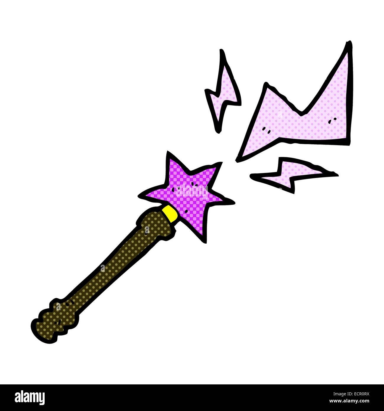 retro comic book style cartoon magic wand casting spell Stock Vector ...