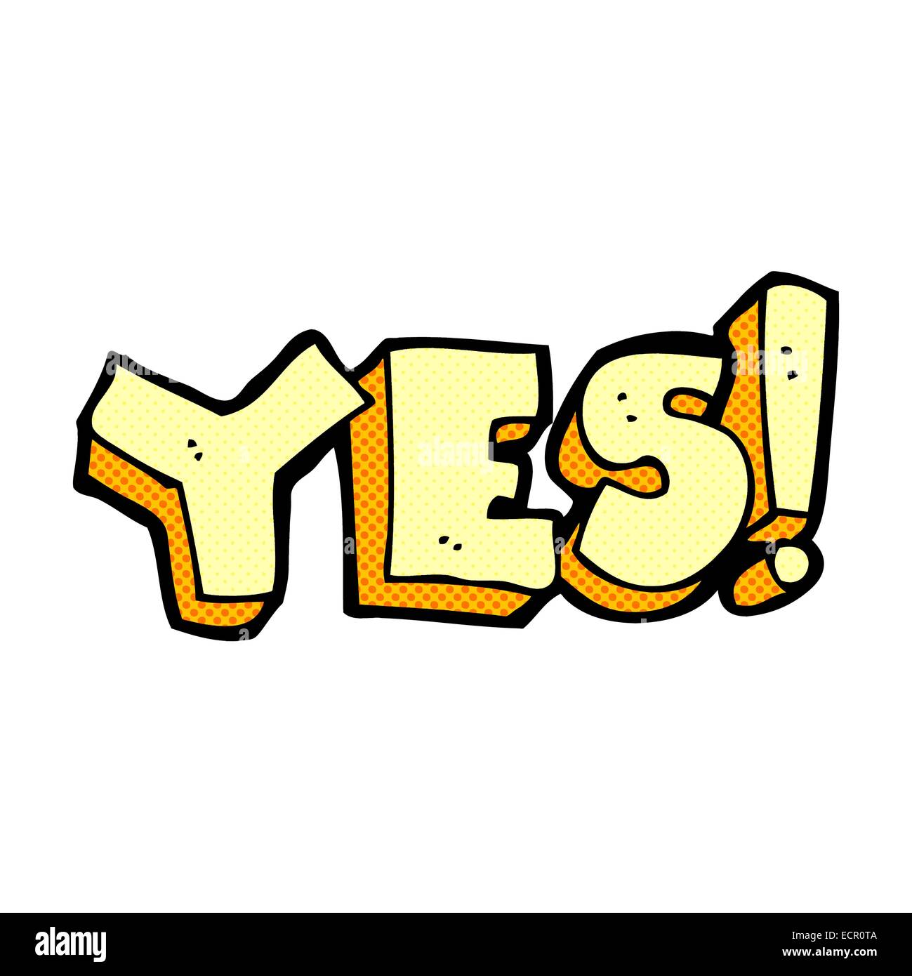 retro comic book style cartoon yes symbol Stock Vector Image & Art - Alamy