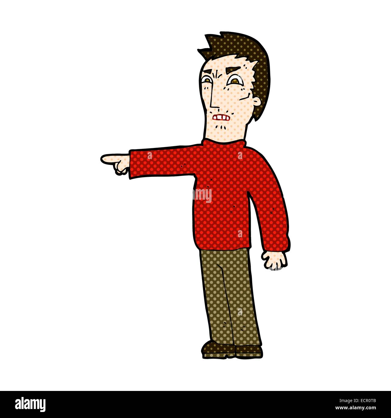 retro comic book style cartoon angry man pointing Stock Vector Image ...