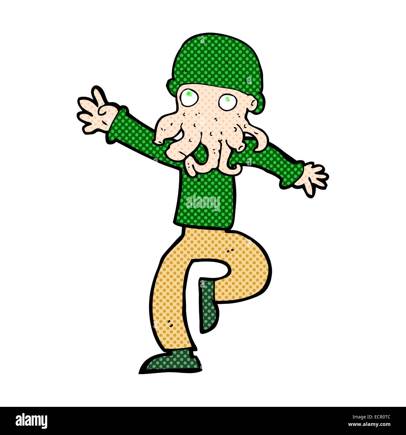 retro comic book style cartoon alien monster man Stock Vector Image ...