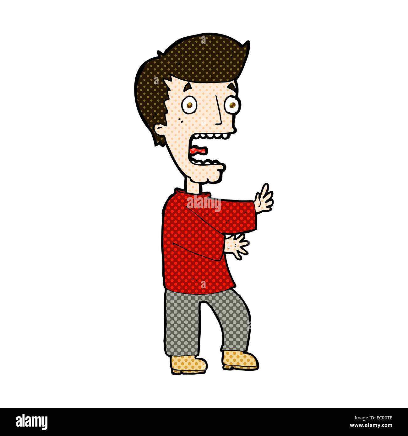 retro comic book style cartoon terrified man Stock Vector Image & Art ...