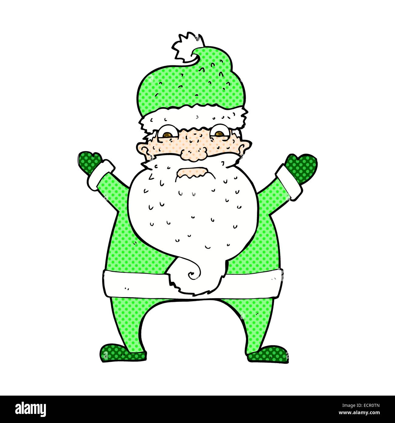 retro comic book style cartoon stressed out santa Stock Vector Image ...