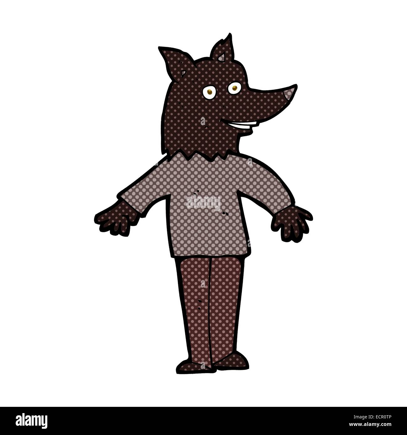 retro comic book style cartoon happy werewolf Stock Vector Image & Art ...