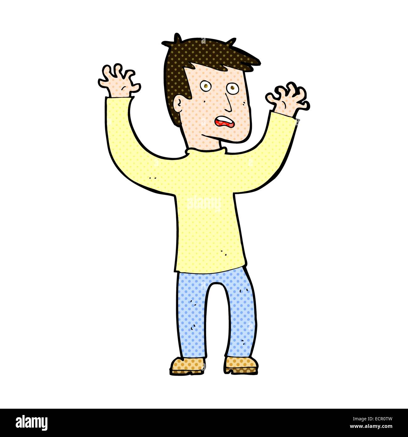 retro comic book style cartoon terrified man Stock Vector Image & Art ...