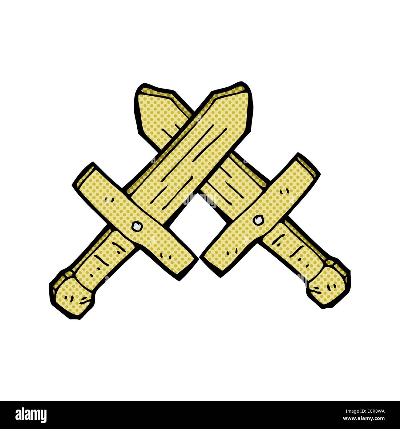 retro comic book style cartoon wooden swords Stock Vector Image & Art ...