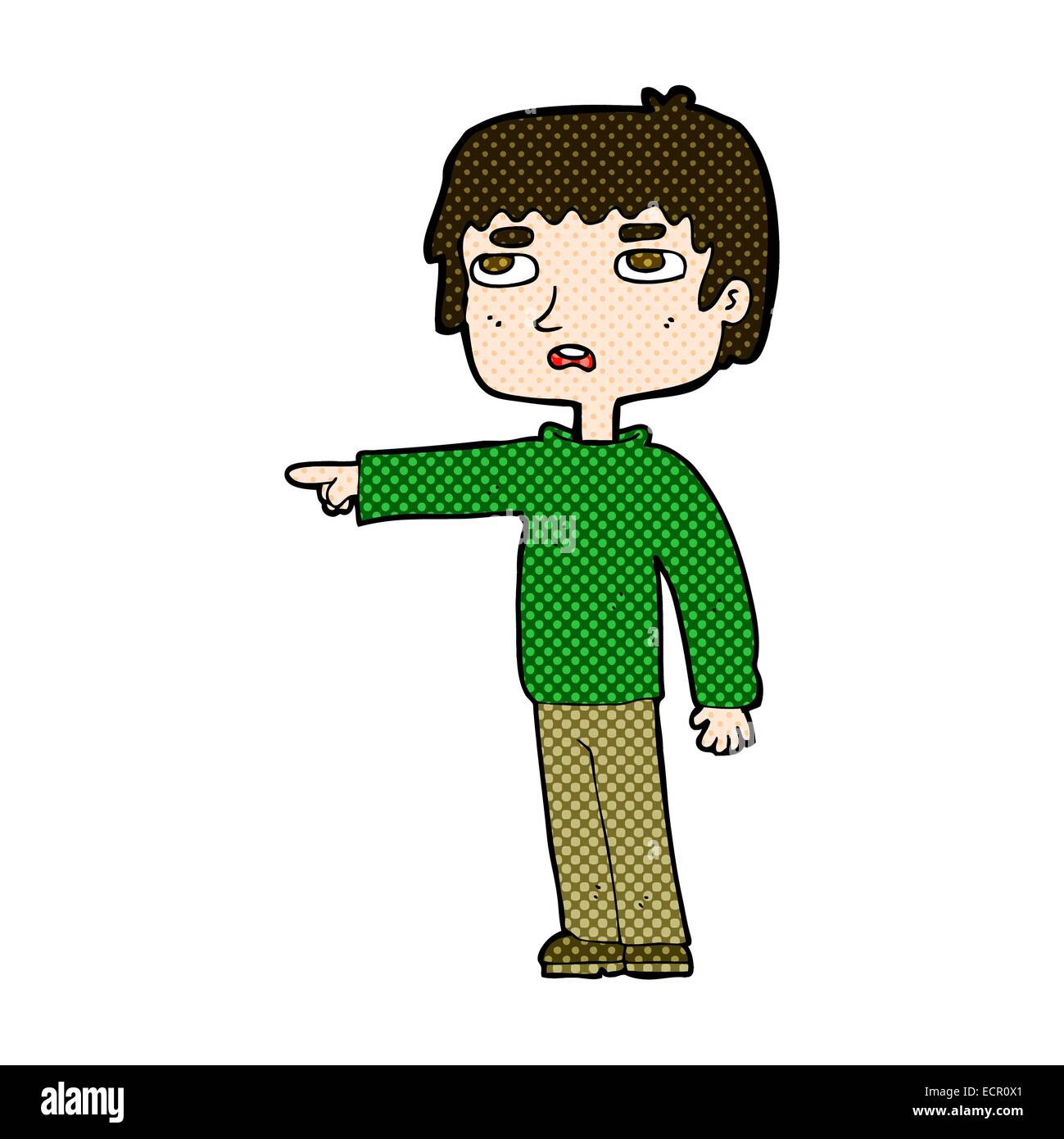 retro comic book style cartoon boy pointing Stock Vector Image & Art ...