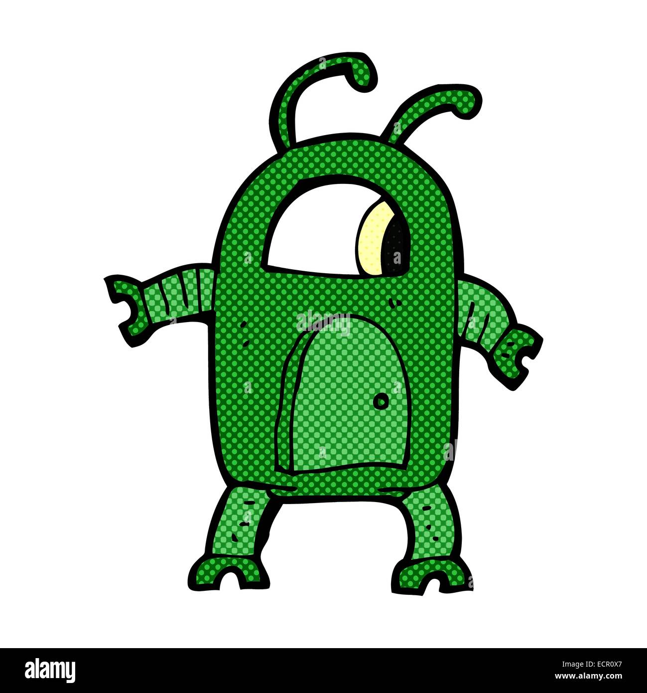 retro comic book style cartoon alien robot Stock Vector Image & Art - Alamy
