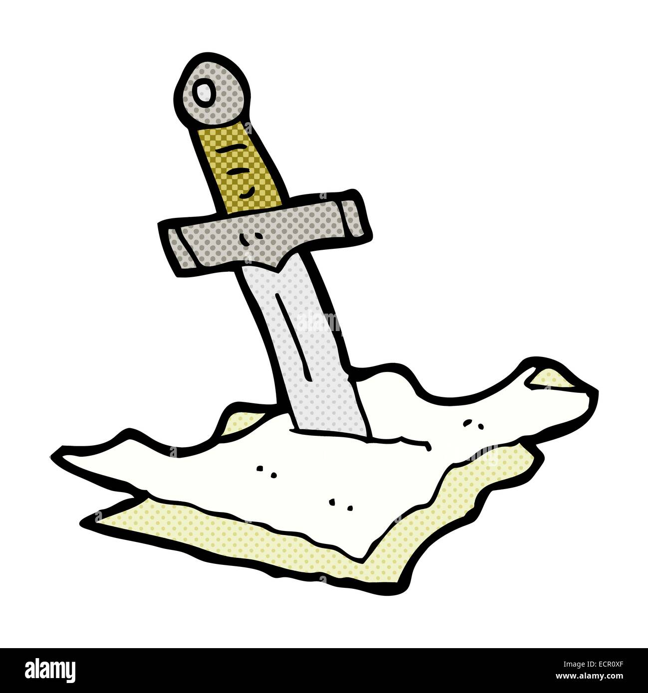 retro comic book style cartoon dagger in maps Stock Vector Image & Art ...