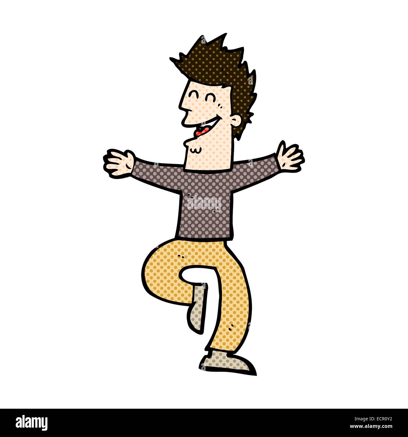 retro comic book style cartoon laughing man Stock Vector Image & Art ...