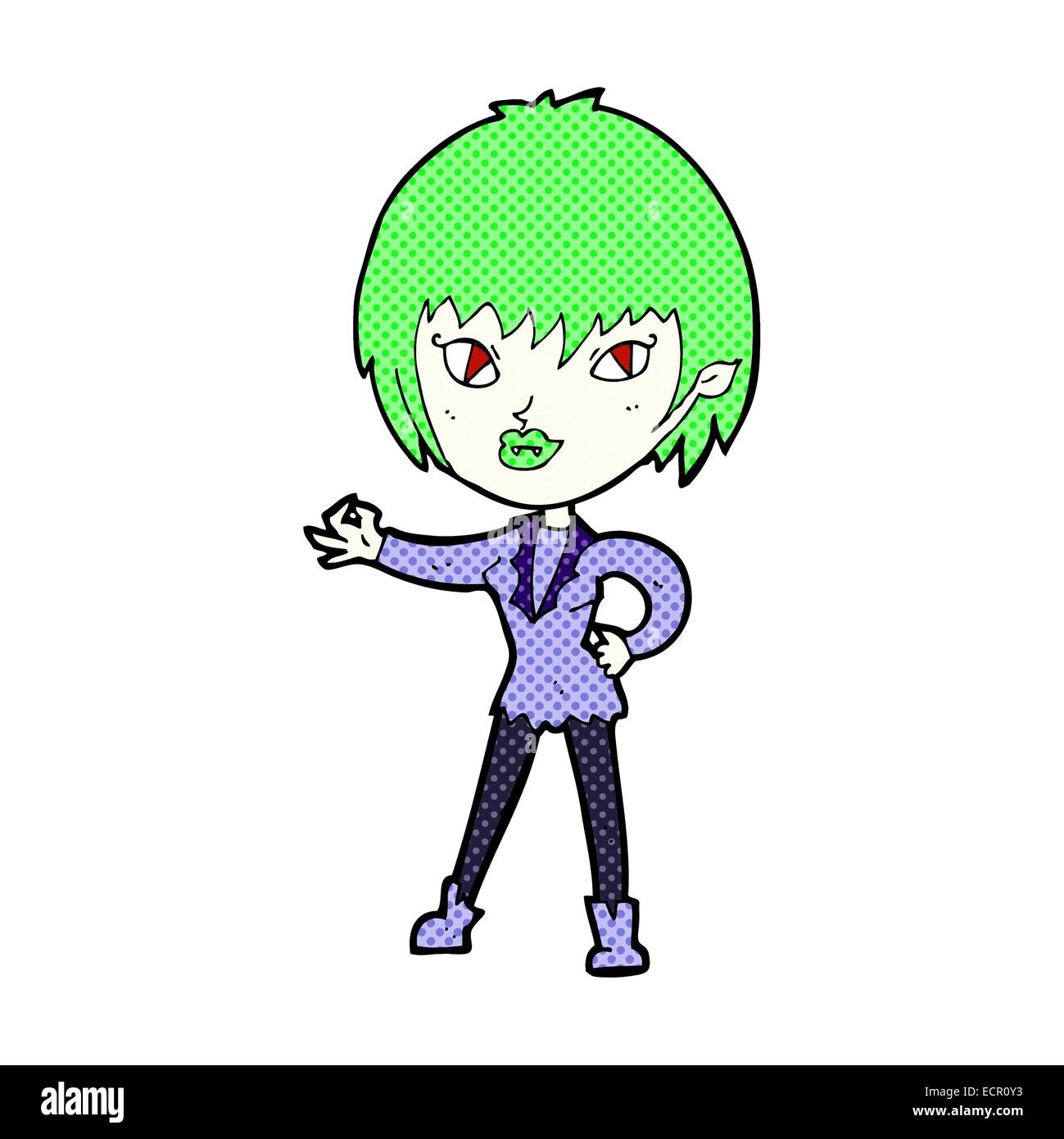 retro comic book style cartoon vampire girl Stock Vector Image & Art ...