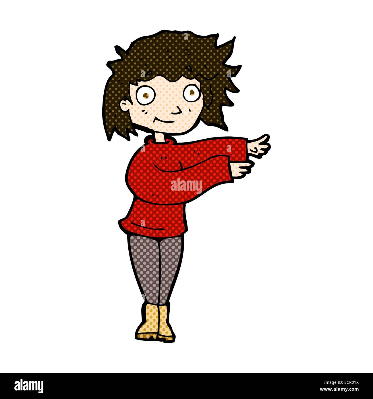 retro comic book style cartoon dancing woman Stock Vector Image & Art ...