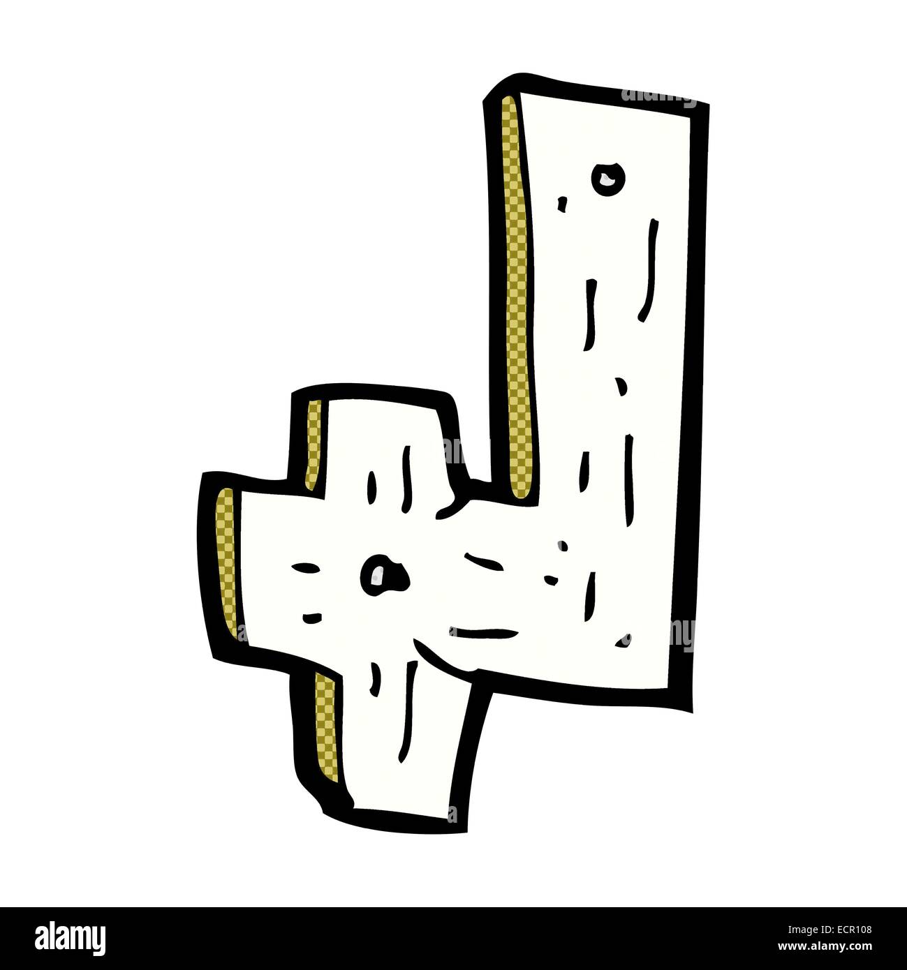 retro comic book style cartoon wooden number Stock Vector Image & Art ...