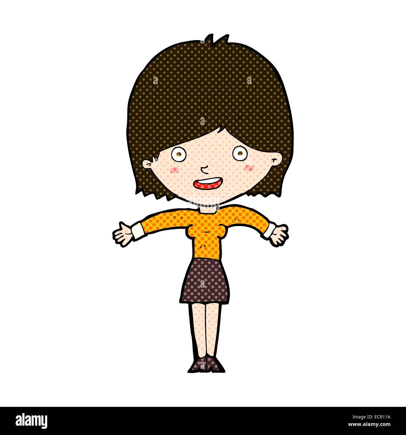 retro comic book style cartoon excited woman Stock Vector Image & Art ...