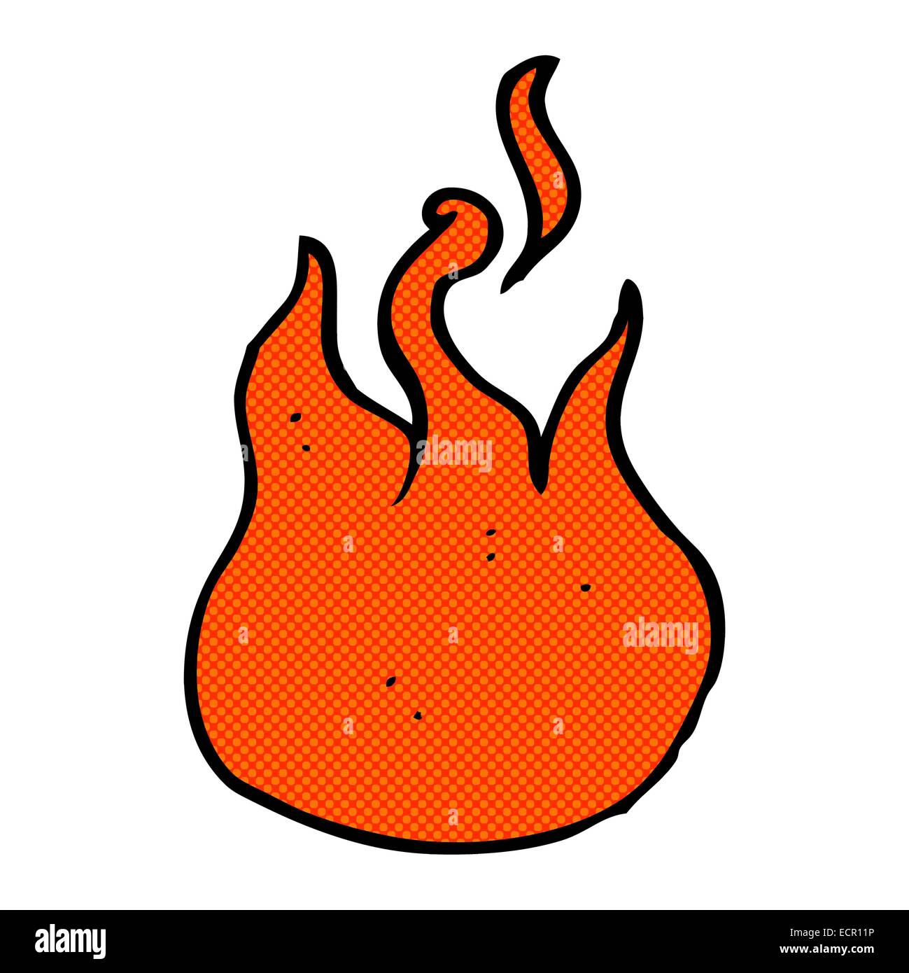 retro comic book style cartoon flame symbol Stock Vector Image & Art ...