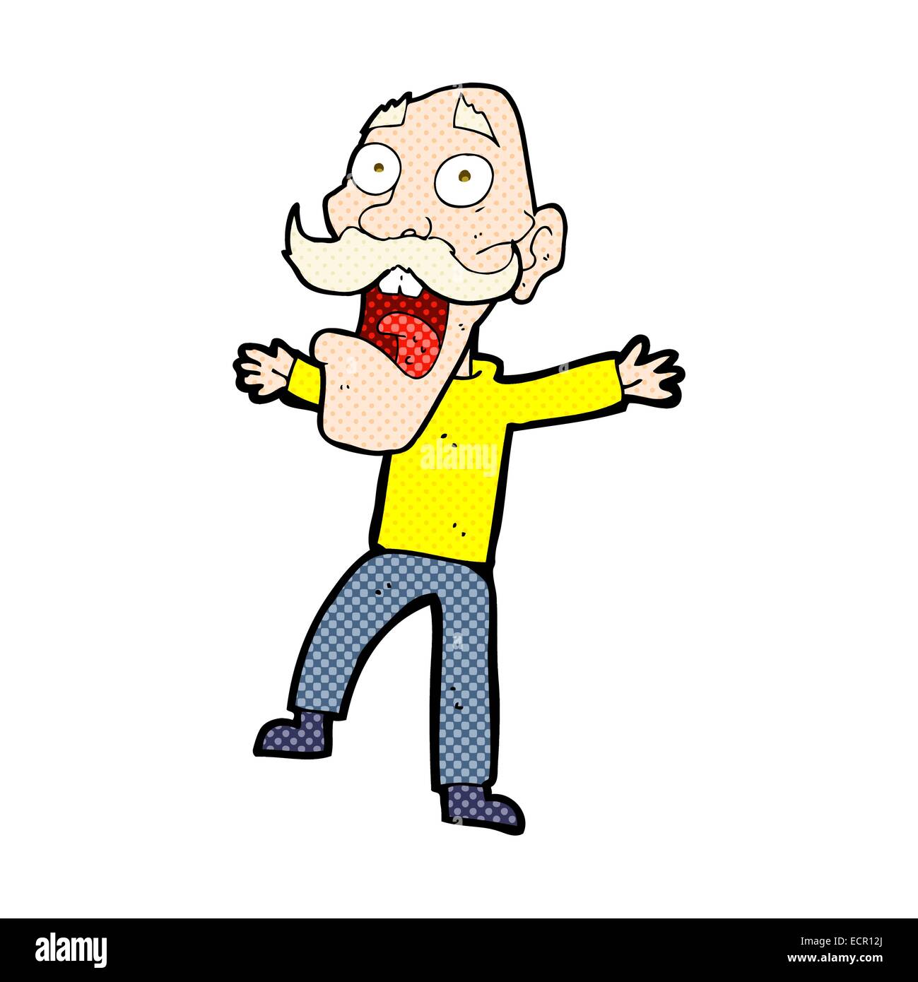 retro comic book style cartoon shocked old man Stock Vector Image & Art ...