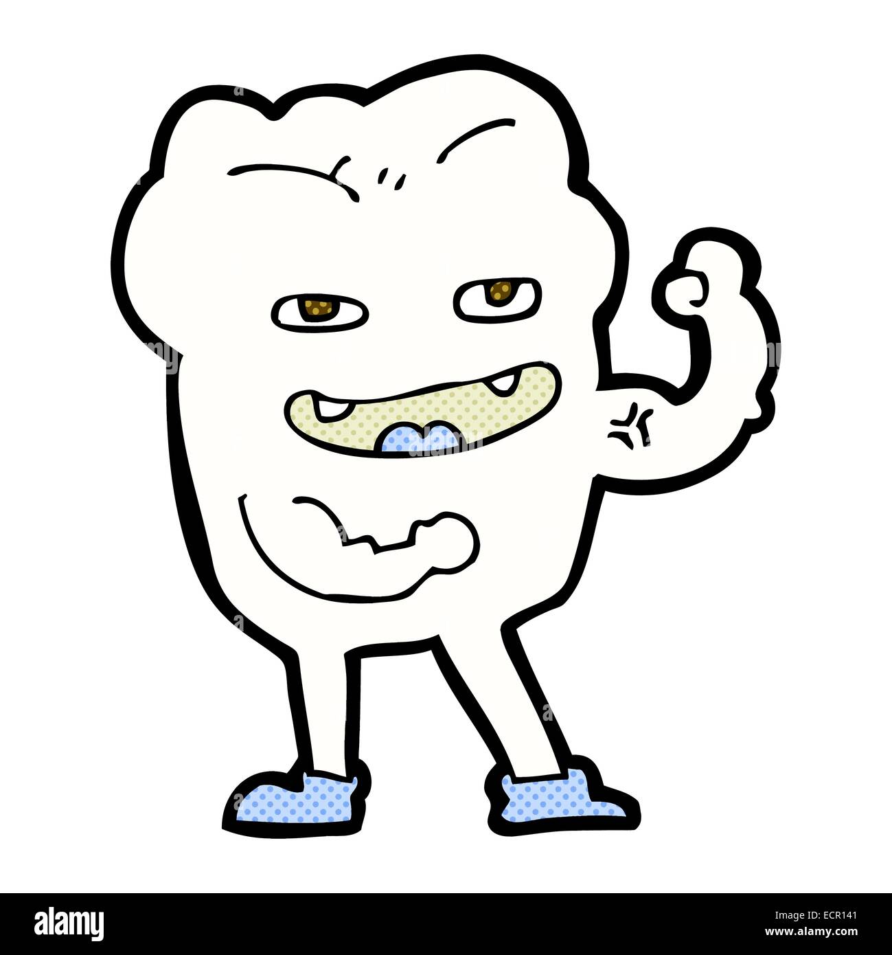 retro comic book style cartoon strong healthy tooth Stock Vector Image ...