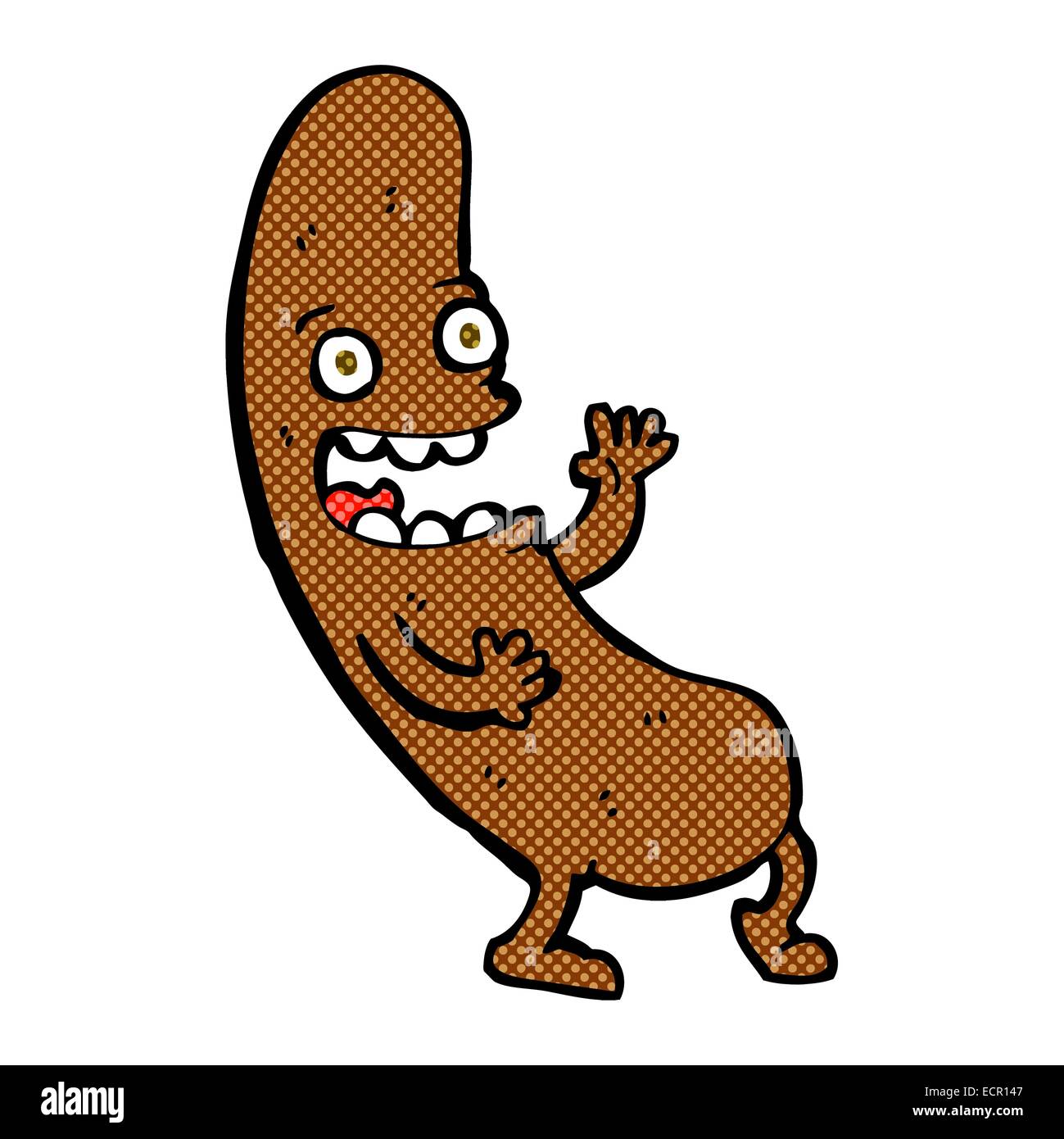 crazy retro comic book style cartoon sausage Stock Vector Image & Art ...