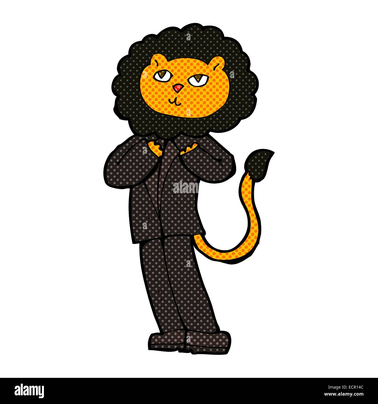 retro comic book style cartoon lion businessman Stock Vector Image ...