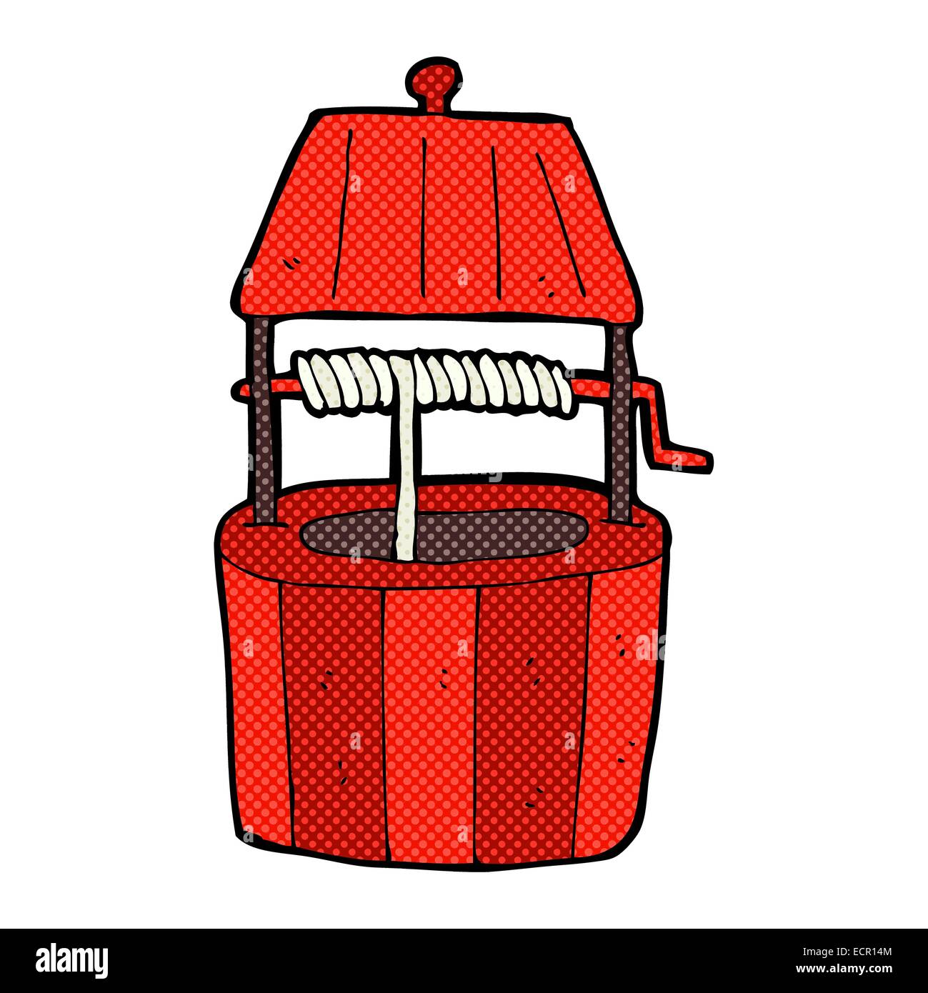 retro comic book style cartoon wishing well Stock Vector Image & Art ...