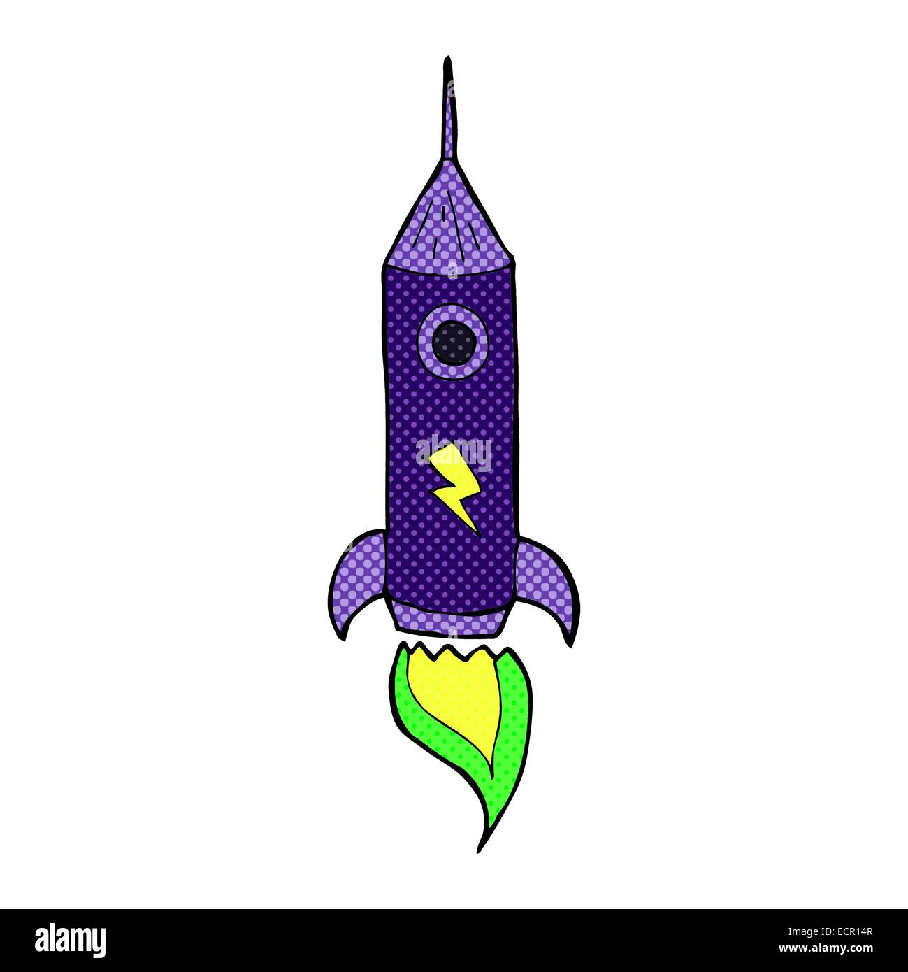 retro comic book style cartoon space rocket Stock Vector Image & Art ...