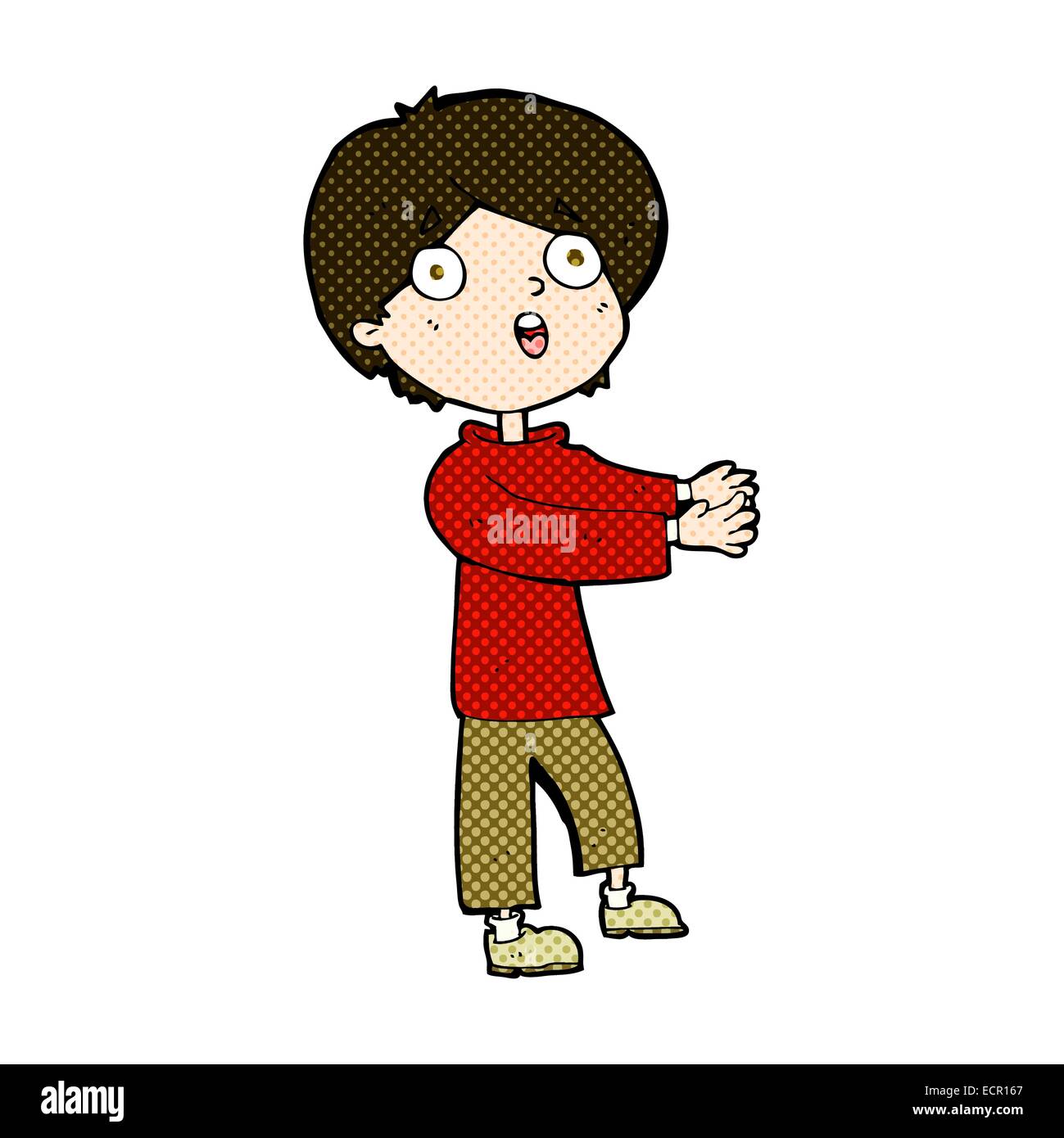 retro comic book style cartoon shocked boy Stock Vector Image & Art - Alamy