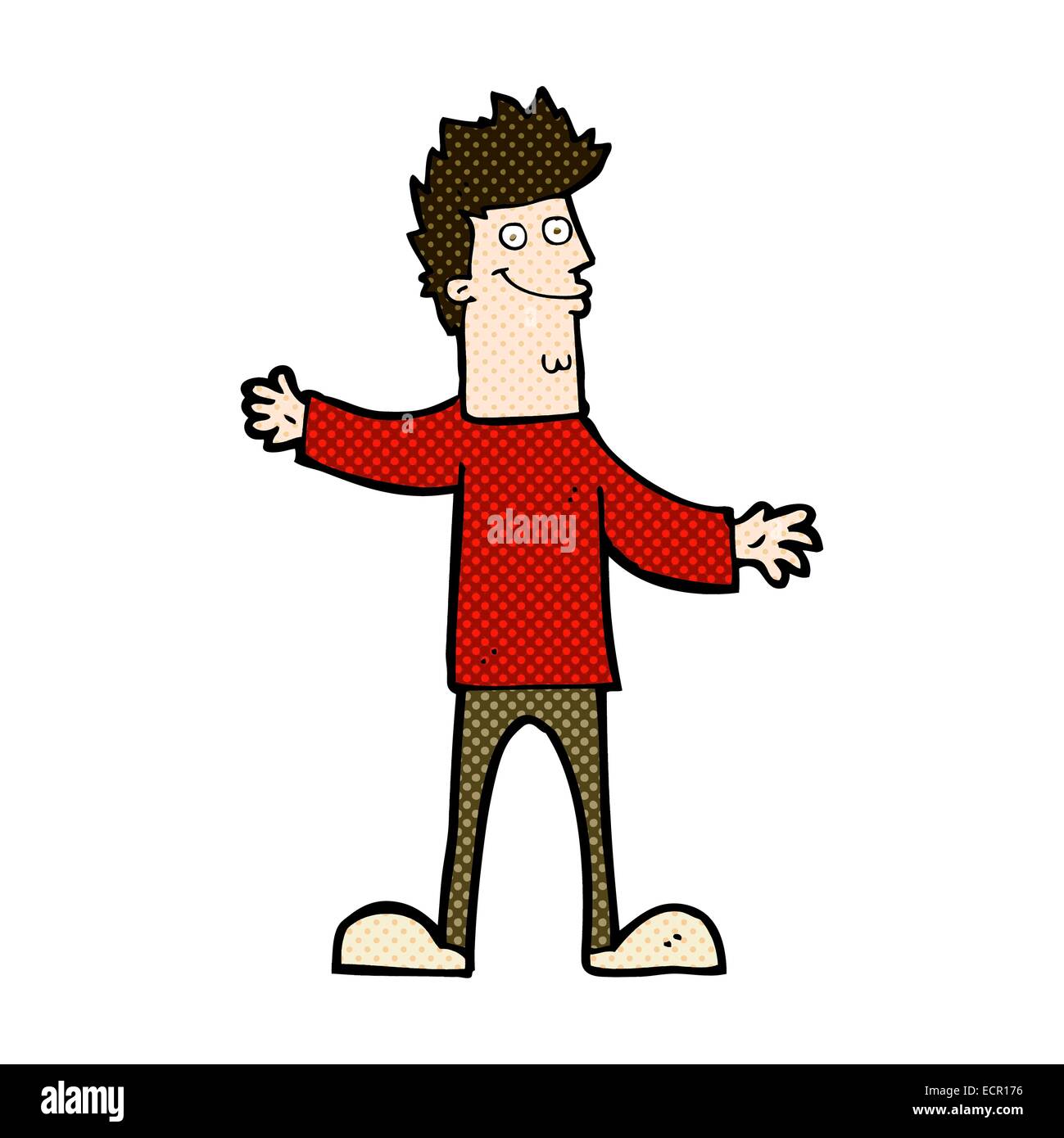 retro comic book style cartoon happy man Stock Vector Image & Art - Alamy