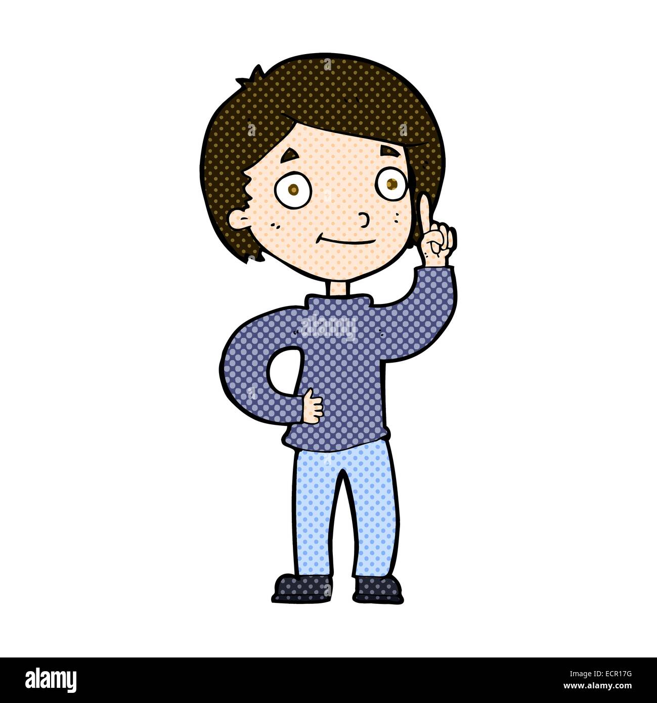retro comic book style cartoon boy with idea Stock Vector Image & Art ...