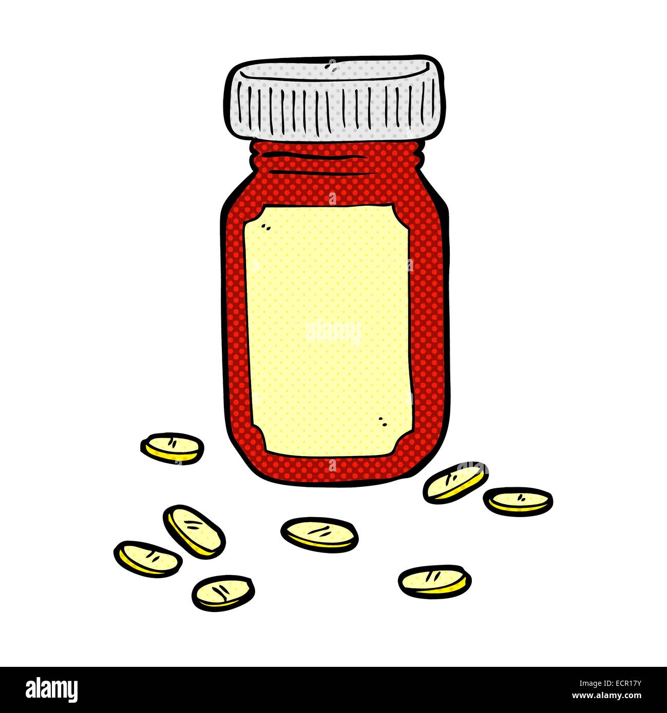 retro comic book style cartoon jar of pills Stock Vector Image & Art ...