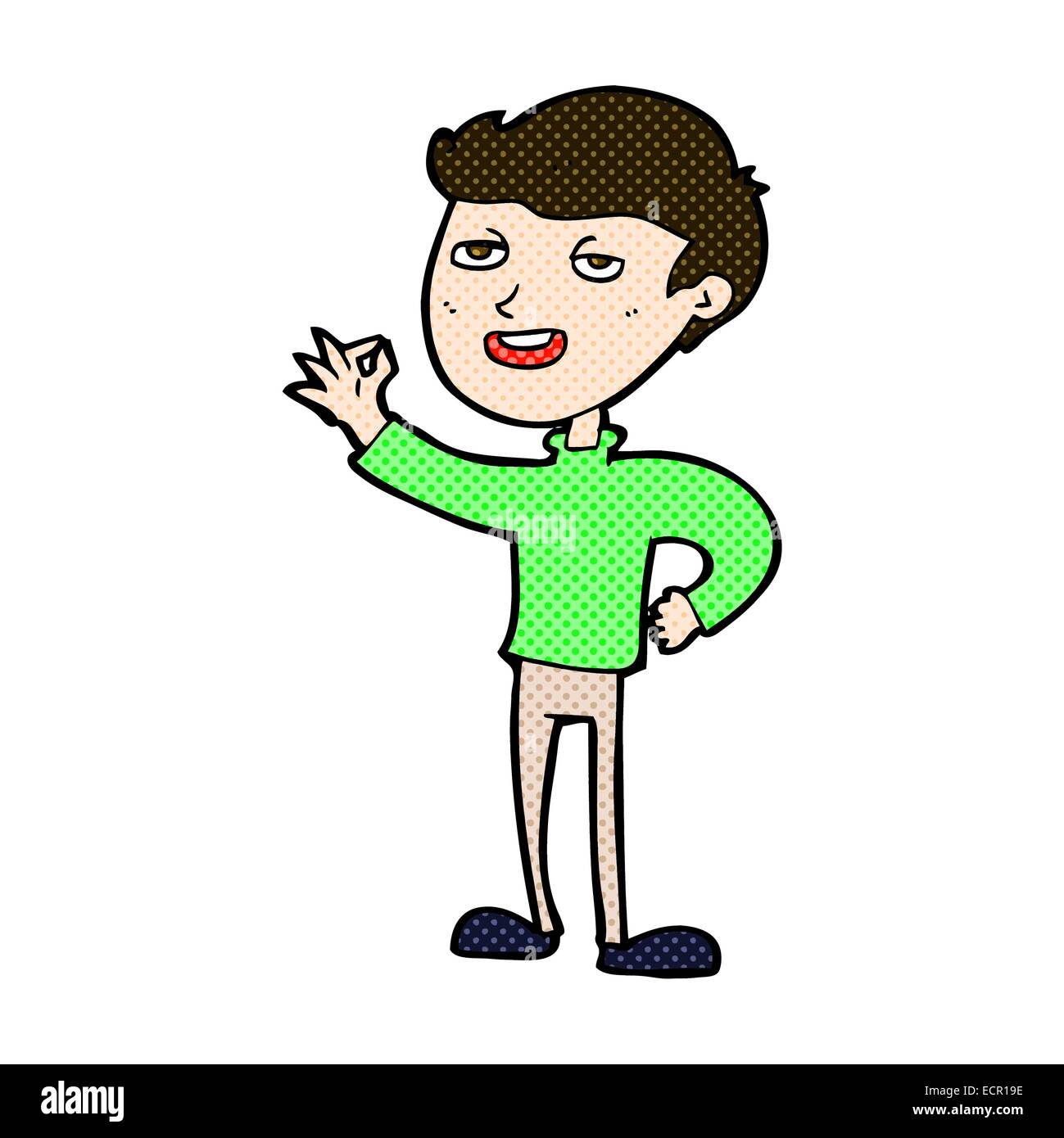 retro comic book style cartoon man making excellent gesture Stock ...