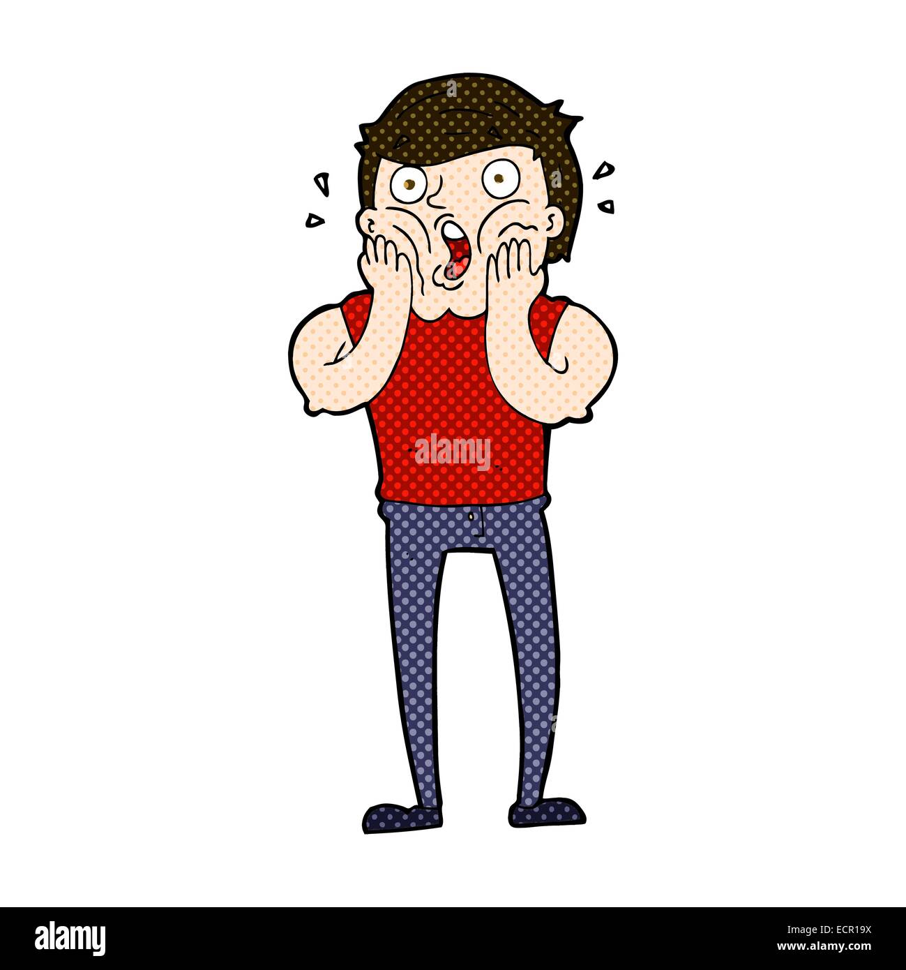 retro comic book style cartoon gasping man Stock Vector Image & Art - Alamy